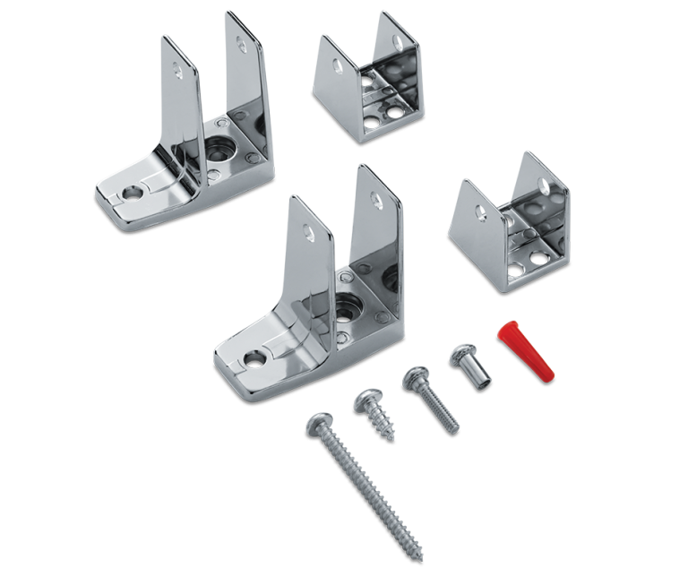 Chrome Plated Zamac One Ear Panel to Wall and Pilaster Set for Powder ...